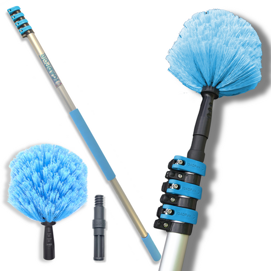 5m (17ft)Telescopic High Reach Extension Pole with Extending Round Cob ...